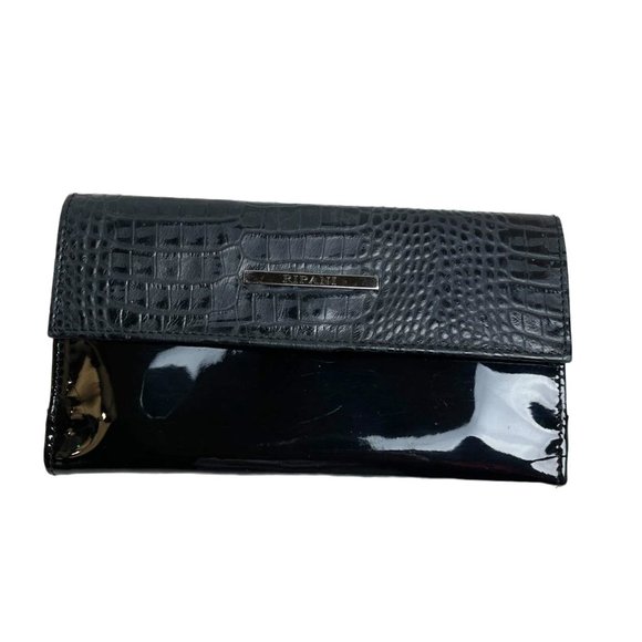 Ripani | Bags | Ripani Black Croc Patent Leather Wallet Italy | Poshmark